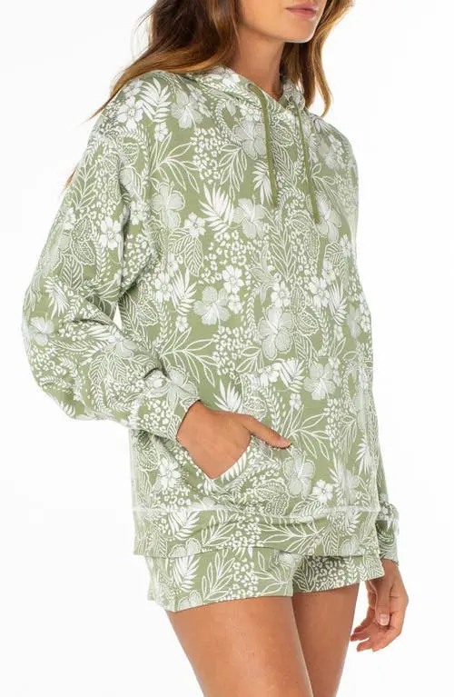 Roxy Printed Modal-blend Hoodie - Sage