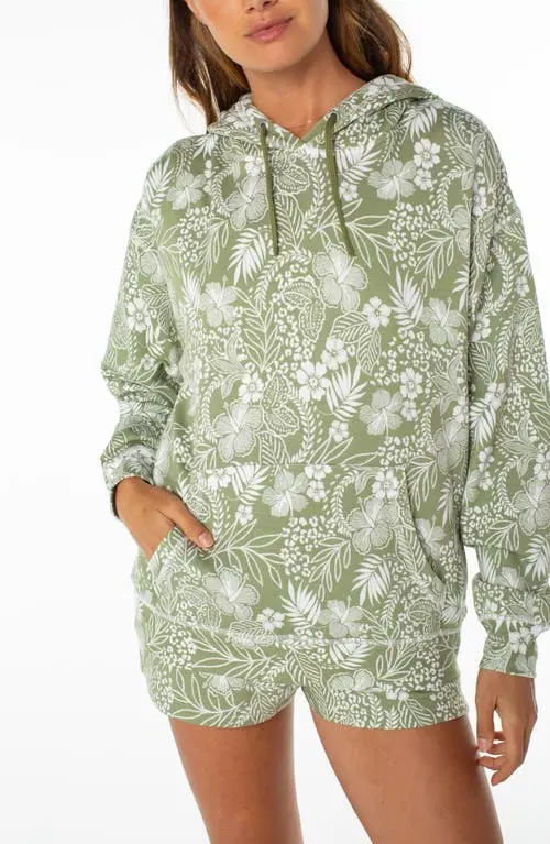 Roxy Printed Modal-blend Hoodie - Sage