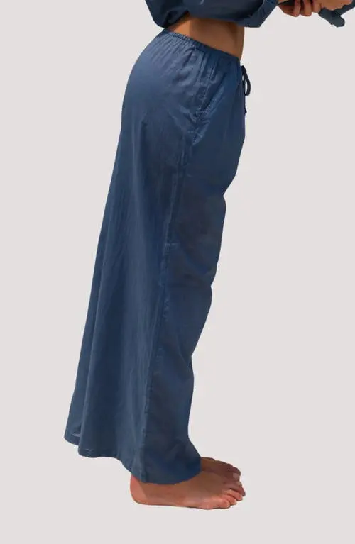 STONE FOX SWIM Koda Organic Cotton Drawstring Wide-leg Pants