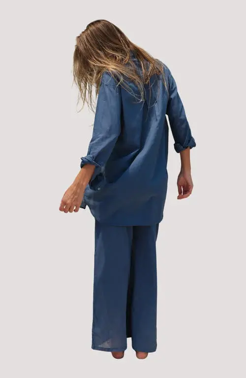 STONE FOX SWIM Koda Organic Cotton Drawstring Wide-leg Pants