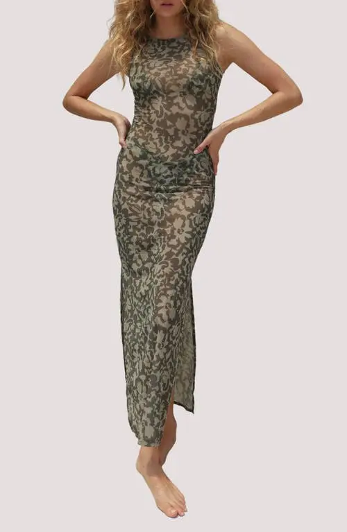 STONE FOX SWIM Konda Sheer Mesh Maxi Dress - Baja Bloom