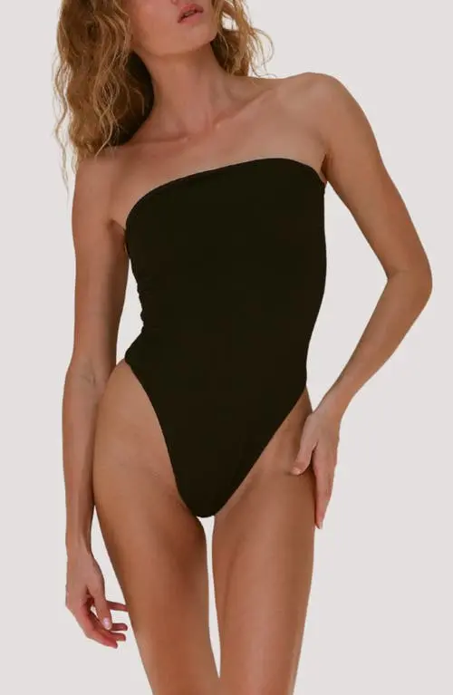 STONE FOX SWIM Paola Macramé Strapless One-piece Swimsuit - Stone Ripple