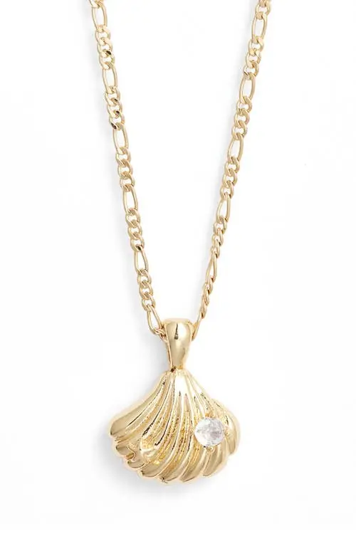 CHILD OF WILD Stonesteps" Shell Pendant Necklace With Starfish And Zirconia - Gold