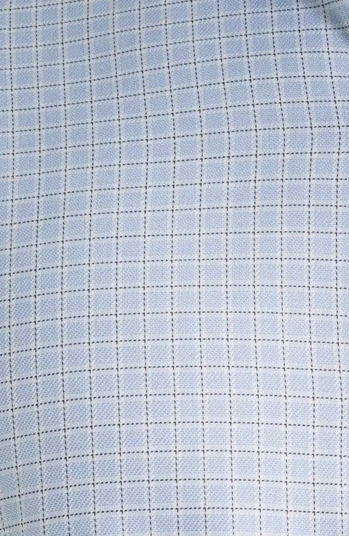 1863 BY ETERNA Modern Fit Check Non-iron Cotton Twill Dress Shirt - Sky