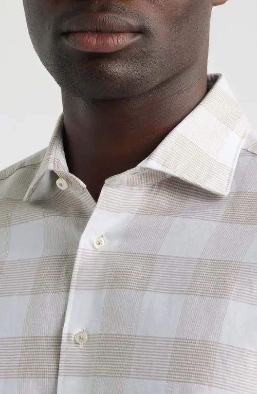 1863 BY ETERNA Modern Fit Cotton & Linen Easy-iron Dress Shirt