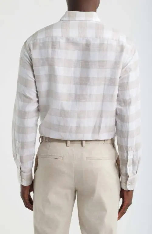 1863 BY ETERNA Modern Fit Cotton & Linen Easy-iron Dress Shirt