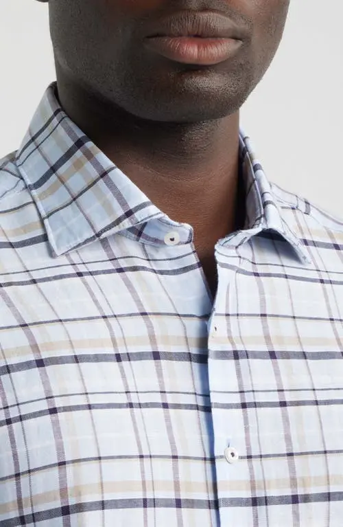 1863 BY ETERNA Soft Luxury Modern Fit Check Non-iron Dress Shirt