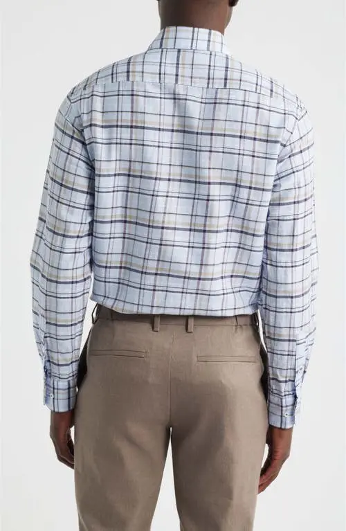 1863 BY ETERNA Soft Luxury Modern Fit Check Non-iron Dress Shirt
