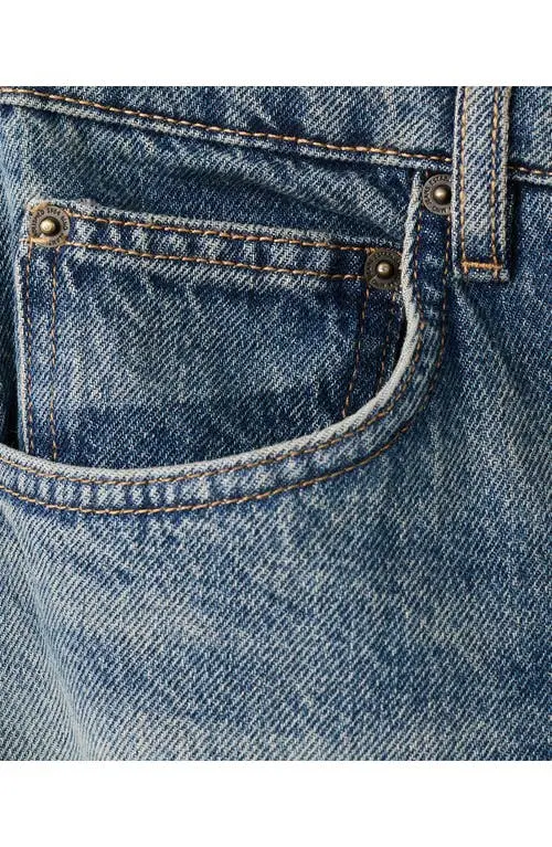Mango Low Rise Straight Leg Jeans - Medium Blue