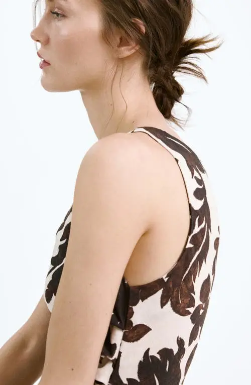 Mango Asymmetrical Floral Print Maxi Dress