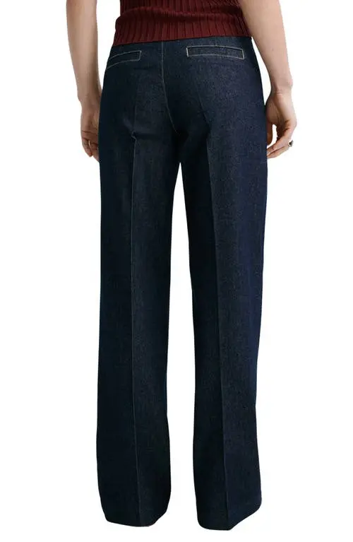 Mango Sailor Wide Leg Jeans - Open Blue