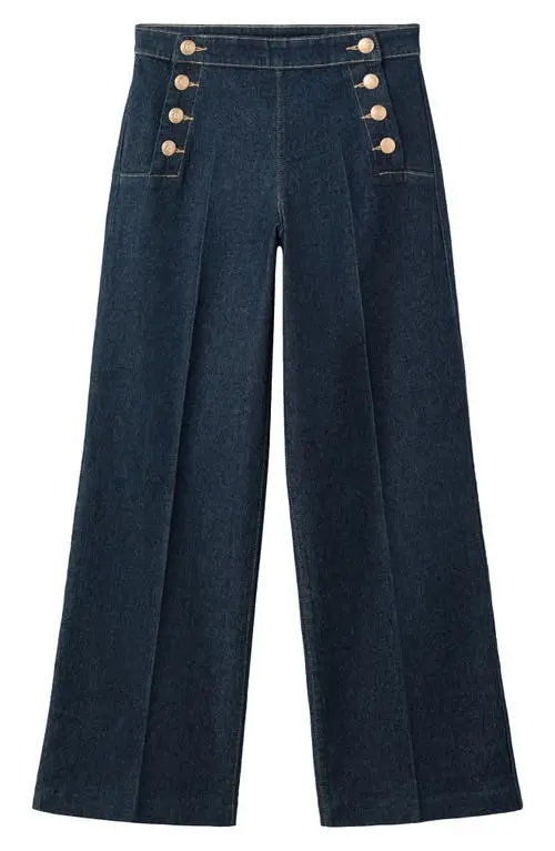 Mango Sailor Wide Leg Jeans - Open Blue
