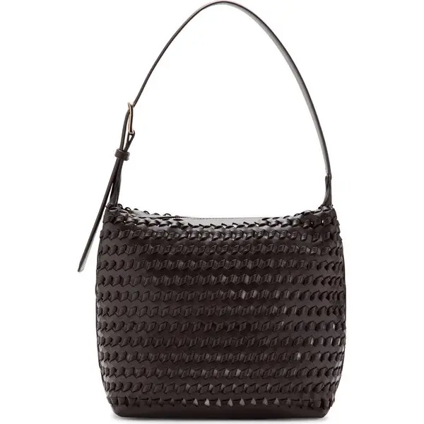Mango Braided Faux Leather Shoulder Bag