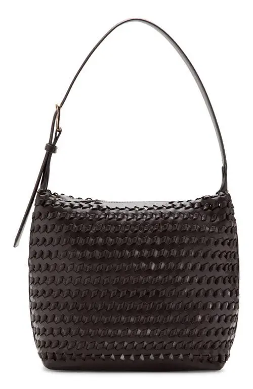 Mango Braided Faux Leather Shoulder Bag