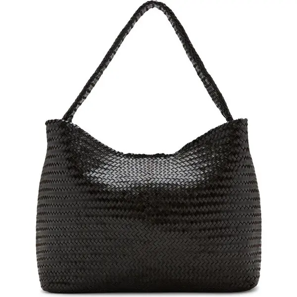 Mango Braided Leather Bucket Bag