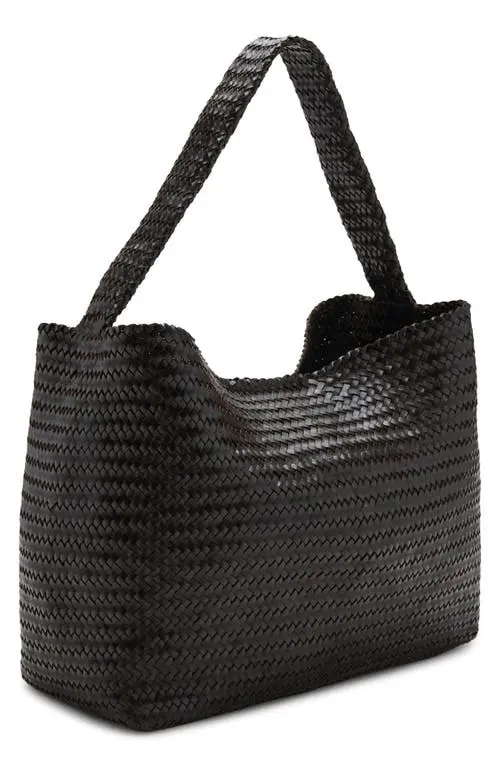 Mango Braided Leather Bucket Bag