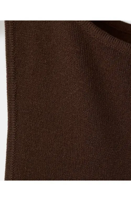 Mango Sleeveless Knit Midi Dress - Chocolate