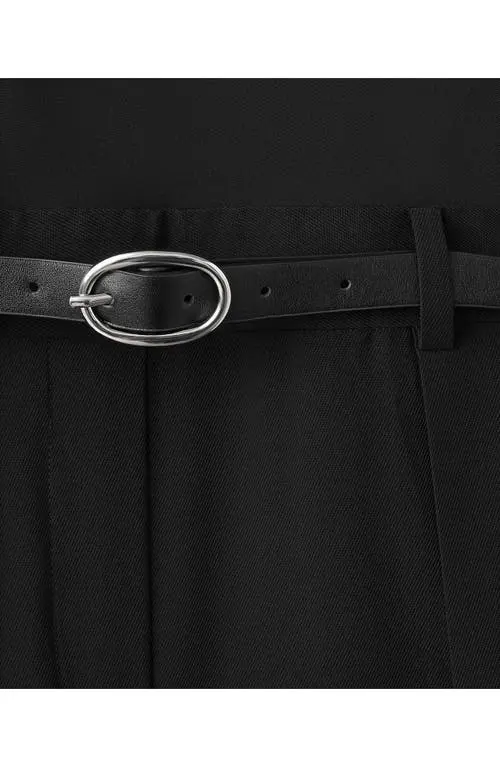 Mango Halter Neck Belted Jumpsuit With Pleated Straight-leg Pants
