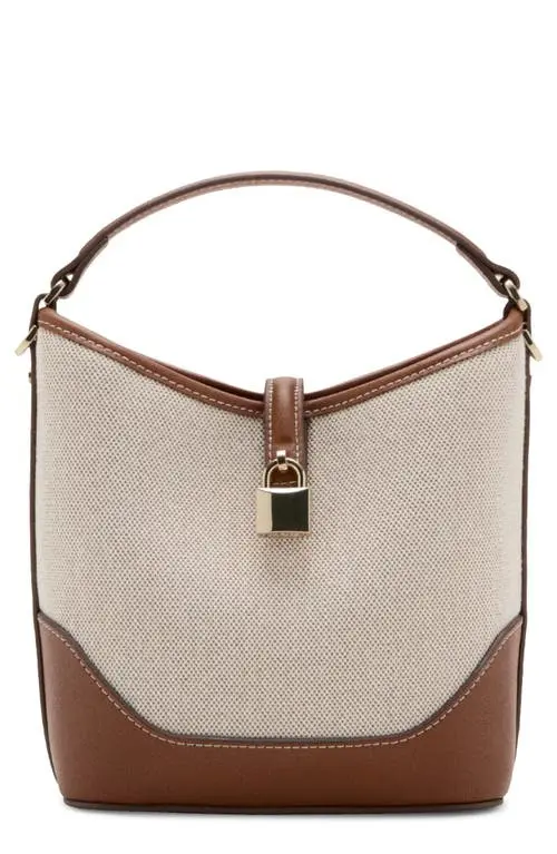 Mango Contrasting Canvas Bucket Bag With Faux- Accents