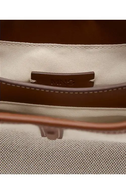Mango Contrasting Canvas Bucket Bag With Faux- Accents