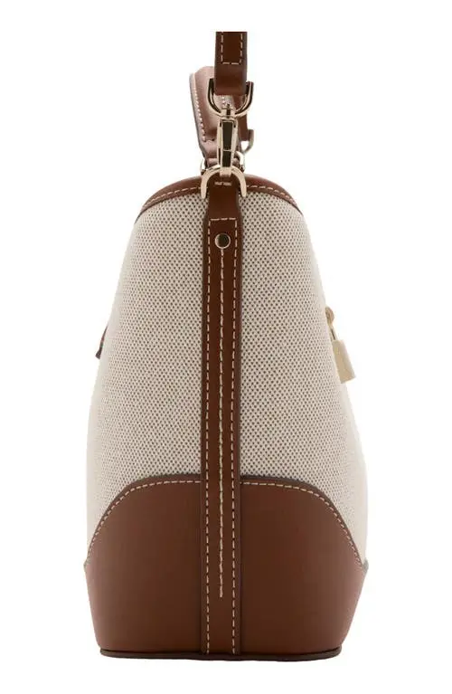 Mango Contrasting Canvas Bucket Bag With Faux- Accents