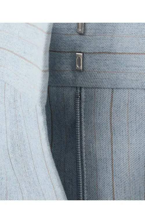 Mango Pleated Pinstripe Suit Pants - Blue