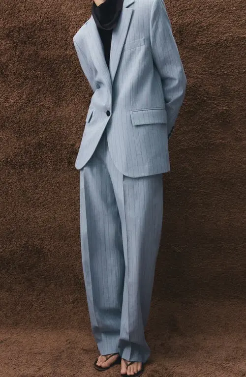 Mango Pleated Pinstripe Suit Pants