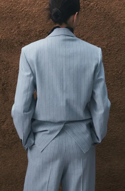 Mango Pinstripe Suit Blazer
