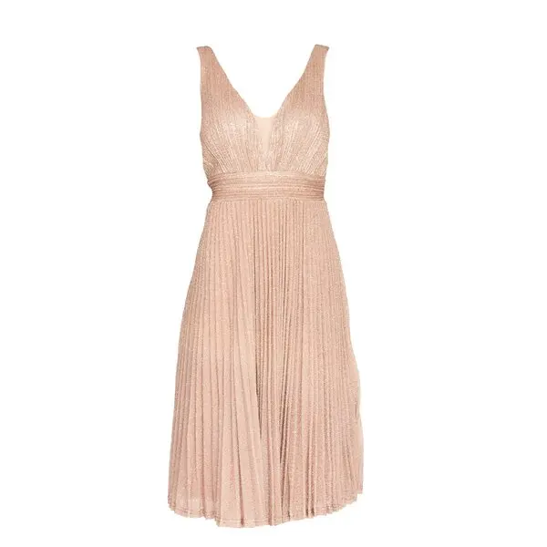 SOHUMAN Alishe Pleated V-neck Mini Dress
