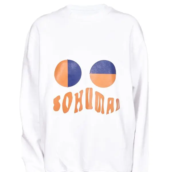 SOHUMAN Organic Cotton Graphic Sweatshirt - White