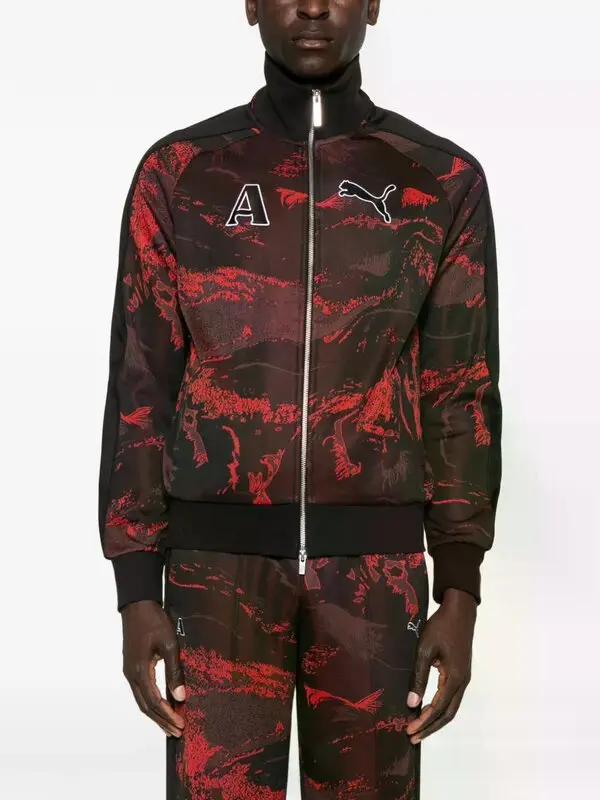 PUMA X Ahlluwalia Abstract Print Zip-up Sweatshirt