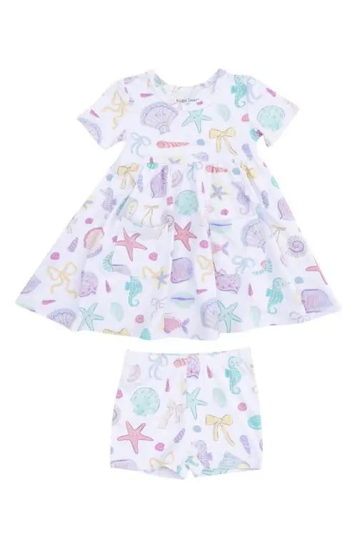 ANGEL DEAR Flared Day Dress With Shorts - Ivory