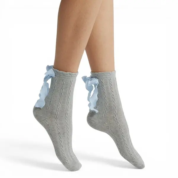 HIGH HEEL JUNGLE BY KATHRYN EISMAN Mel Bow Socks - Grey