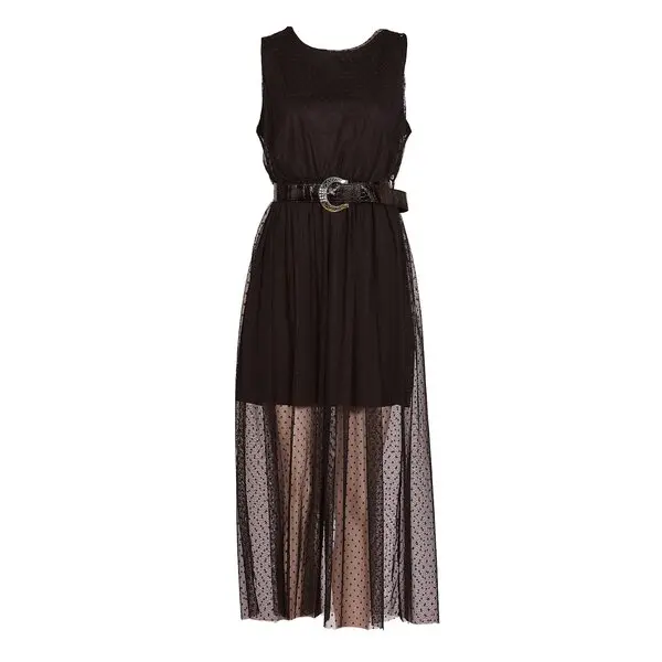 SOHUMAN Sculptural Mini Dress With Belt - Black