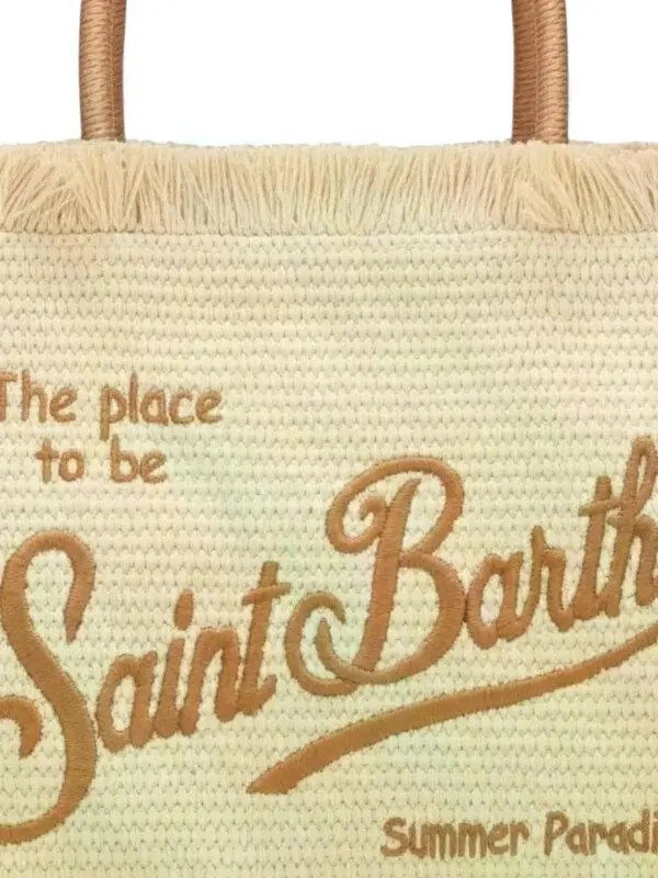 MC2 SAINT BARTH Large Vanity Tote Bag With Embroidered Logo And Frayed Edges