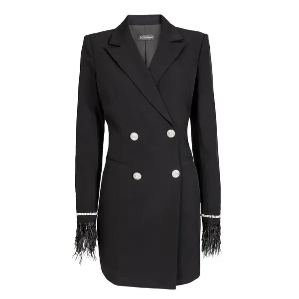 SOHUMAN Tailored Mini Dress With Feathered Cuffs