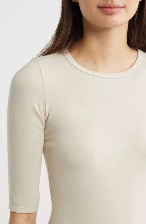 ARTLESS FOREVER Three-quarter Sleeve Crewneck Top - Stone