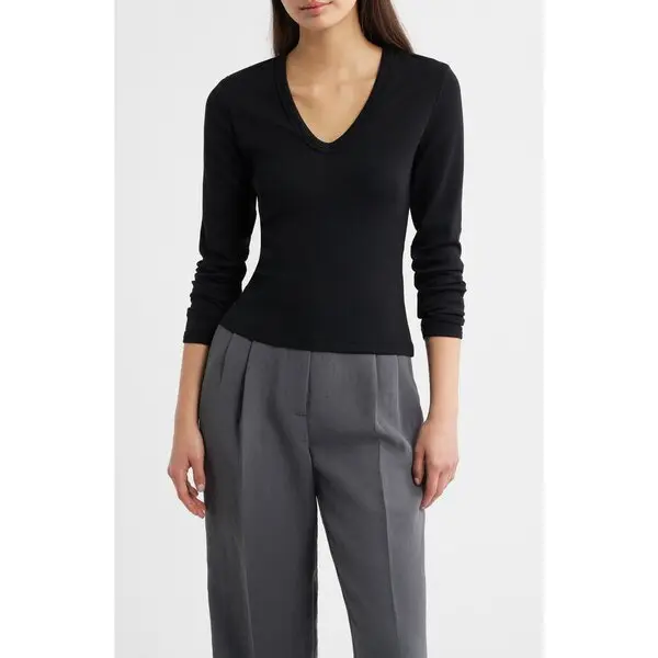 ARTLESS FOREVER Reed Long Sleeve Scoop Neck Top