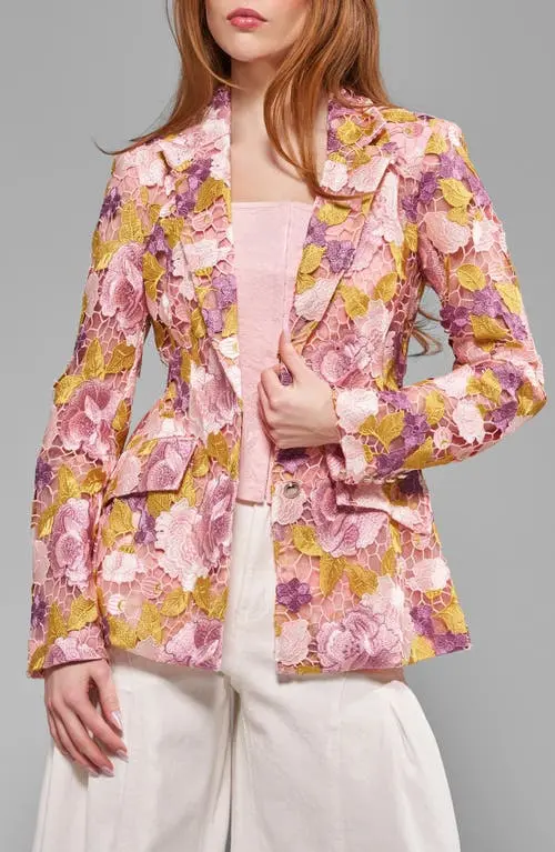 AZALEA WANG Floral Lace Blazer - Pink Multi