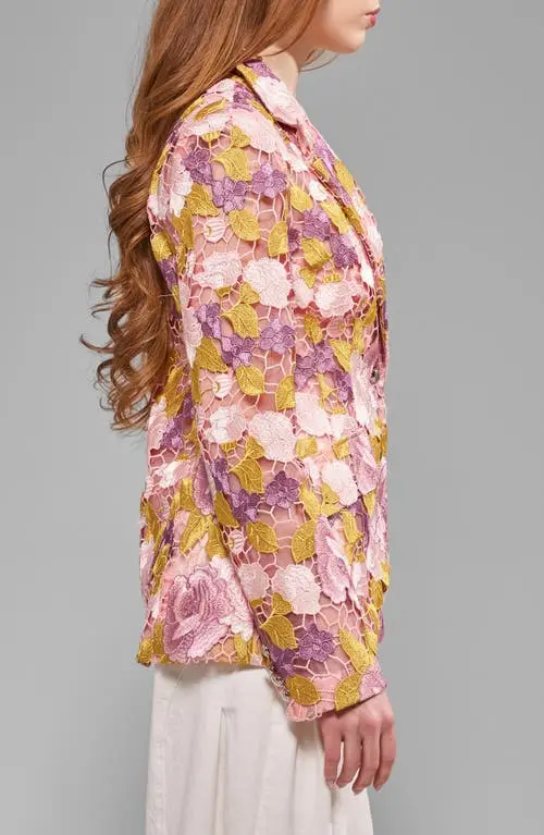 AZALEA WANG Floral Lace Blazer