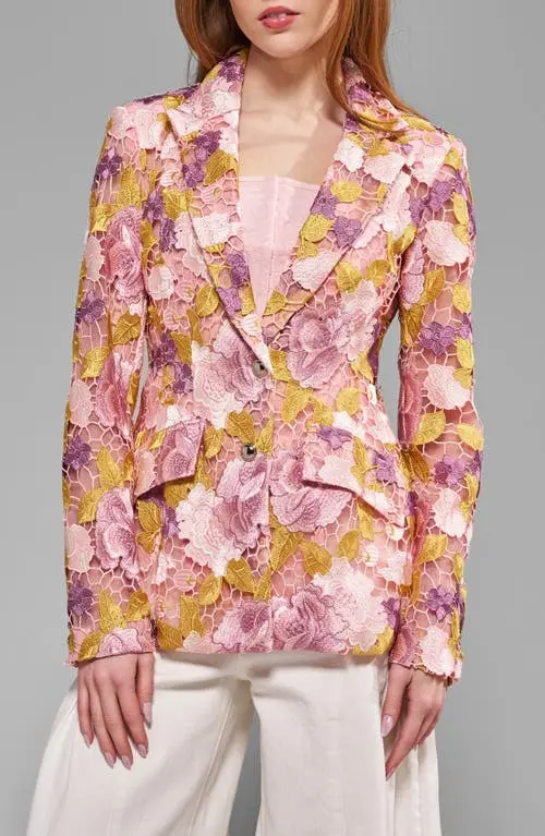 AZALEA WANG Floral Lace Blazer