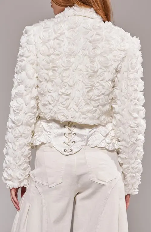 AZALEA WANG Briarrose Rosette Crop Blazer