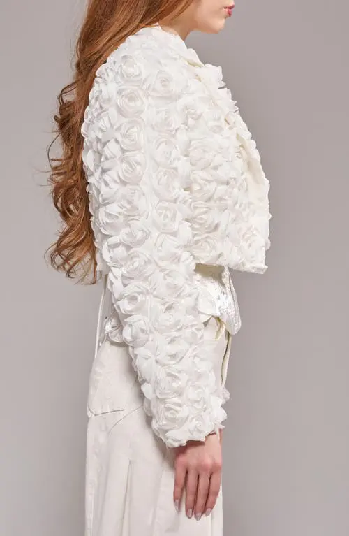 AZALEA WANG Briarrose Rosette Crop Blazer