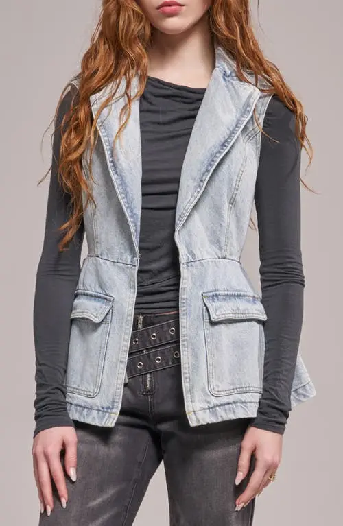 AZALEA WANG Peplum Vest - Denim