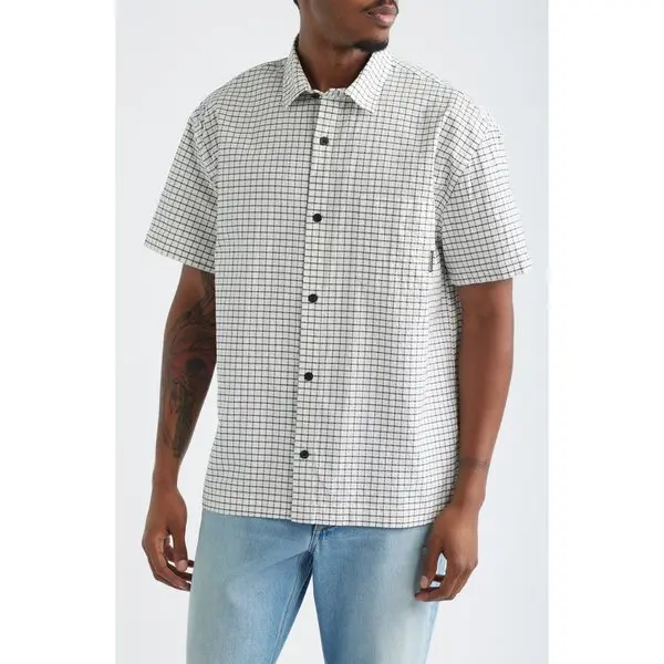 Brooklyn Industries Check Short Sleeve Cotton Button-up Shirt