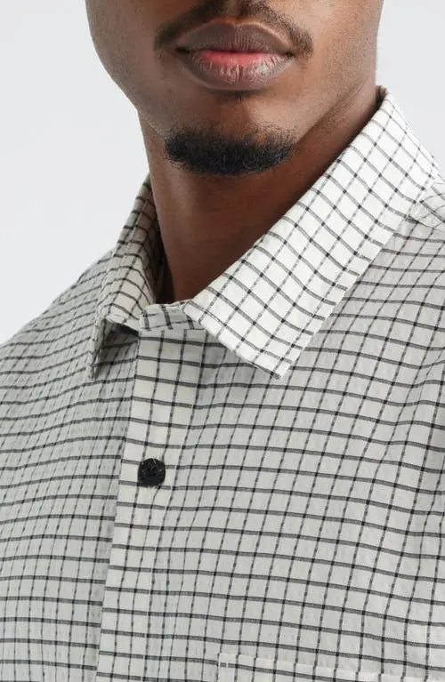 Brooklyn Industries Check Short Sleeve Cotton Button-up Shirt