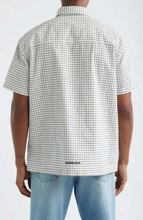 Brooklyn Industries Check Short Sleeve Cotton Button-up Shirt
