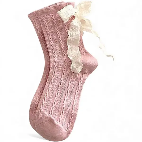 HIGH HEEL JUNGLE BY KATHRYN EISMAN Mel Bow Socks - Pink