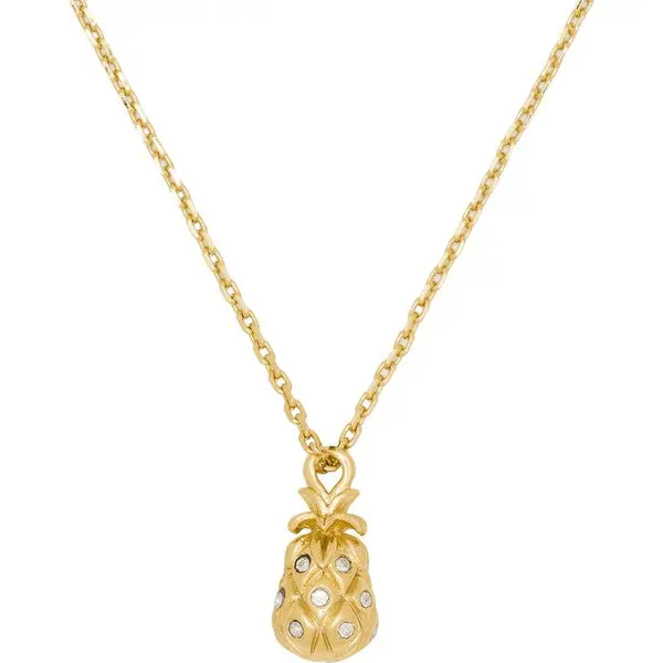 Kate Spade New York Stay Sweet Pendant Necklace With Cubic Zirconia - Clear/gold