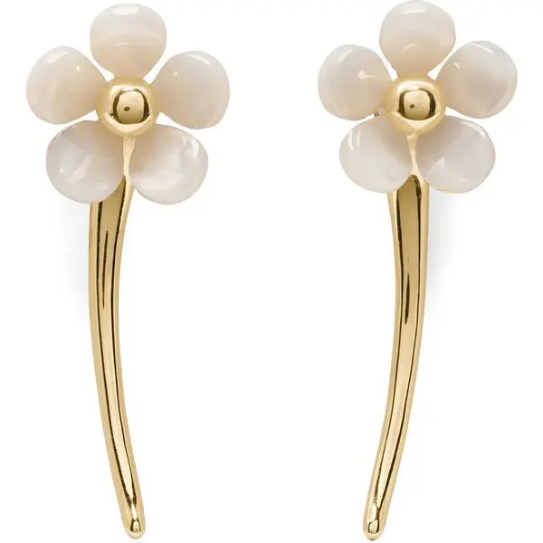 Kate Spade New York Summer Daze" Flower Jacket Earrings - White.